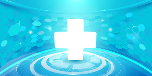 Abstract geometric medical cross shape background Vector Image
