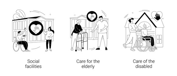 Social services work abstract concept Royalty Free Vector