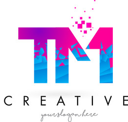 Tm t m letter modern logo design with yellow Vector Image