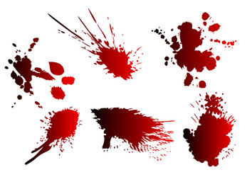 Red blood splatter in pixel art style pixelated Vector Image
