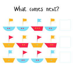 What comes next sequence game for children set Vector Image