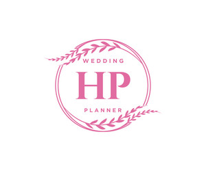 Hp initials letter wedding monogram logos Vector Image