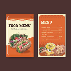 Fast food restaurant menu board template design Vector Image