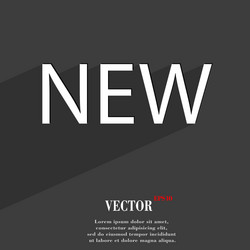 New icon symbol flat modern web design with long Vector Image
