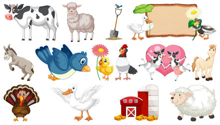 Barn With Animals Clipart Cartoon