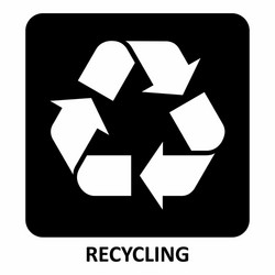 Recycling logo icon recycled black sign isolated Vector Image