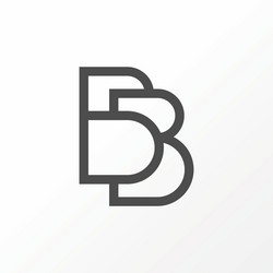 Simple and unique letter bb line art out font cut Vector Image