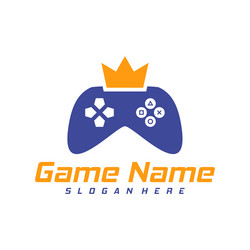 King game logo template joystick design icon Vector Image