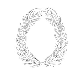 Laurel wreath outline sketch Royalty Free Vector Image