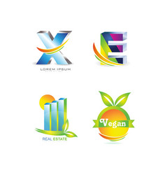 Letter x logo icon set Royalty Free Vector Image