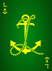 Vintage label with an anchor and letter made Vector Image