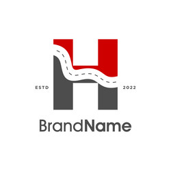Simple initial h way logo Royalty Free Vector Image