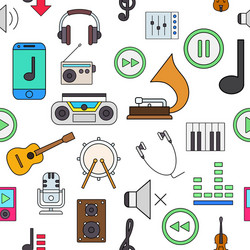 Pattern with colorful music notes Royalty Free Vector Image