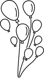 Bunch of Balloons Outline Vector Images (over 470)
