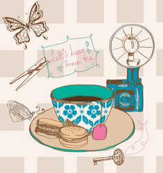 Tea time Royalty Free Vector Image - VectorStock