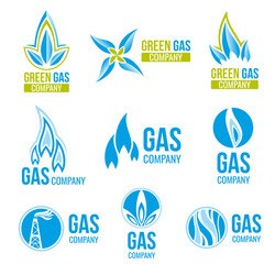 Gas and oil industry symbols in glossy style Vector Image