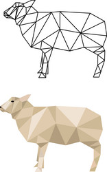 Geometric animals from triangles Royalty Free Vector Image