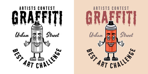 Graffiti contest set of monochrome emblems Vector Image