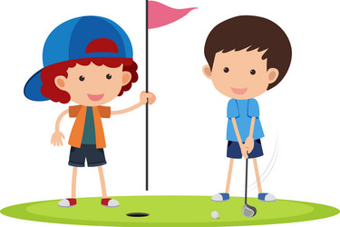 Kids Playing Golf Vector Images (over 540)