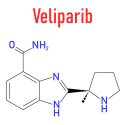 Veliparib molecule skeletal formula Royalty Free Vector