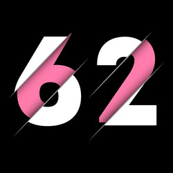 26 2 6 number logo design with a creative cut Vector Image