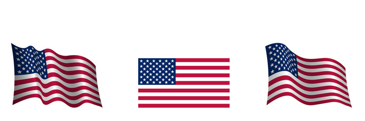 American flag in motion fluttering wind Royalty Free Vector