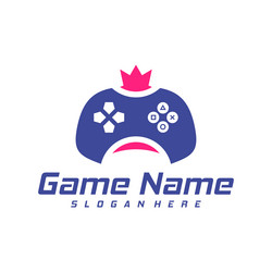 King game logo template joystick design icon Vector Image