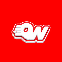 Letter qw fast speed technology modern logo design