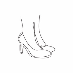 One continuous line drawing of high heels woman Vector Image