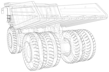 Heavy duty dump truck tipper drawing on white Vector Image
