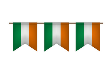 Ireland triangle green flag garland Royalty Free Vector