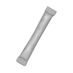 Stick packet with round slot mock-up white blank Vector Image