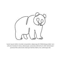 Panda line design simple animal silhouette Vector Image