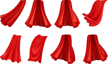 Realistic billowing red cloth Royalty Free Vector Image