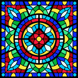 Stained-glass window with colored piece Royalty Free Vector