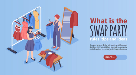 Swap party flowchart Royalty Free Vector Image