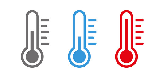 Temperature symbol set three thermometer s Vector Image
