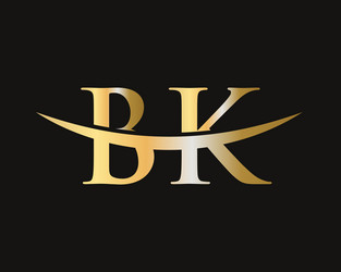 Monogram letter bk logo design Royalty Free Vector Image