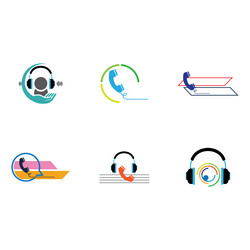 Call center logo design template Royalty Free Vector Image