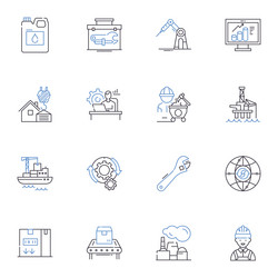 Gateway line icons collection doorway ingress Vector Image