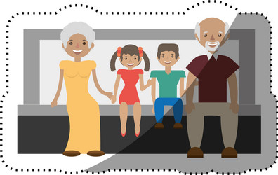 Family people together with shadow Royalty Free Vector Image
