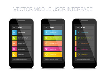Template mobile user interface Royalty Free Vector Image