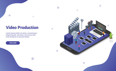 Video editing production concept with team people Vector Image