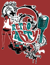 Funky retro music background Royalty Free Vector Image