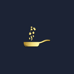 Chef cook food gold logo Royalty Free Vector Image