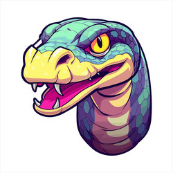 Anaconda cute funny cartoon kawaii colorful Vector Image