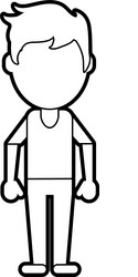 Flat line uncolored man avatar over white Vector Image
