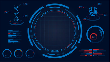 Sci-fi hud interface for data research Royalty Free Vector
