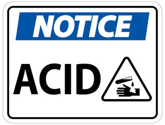 Label acid warning sign on white background Vector Image