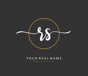 R s rs initial letter handwriting and signature Vector Image